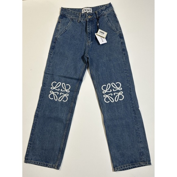 Loewe | Jeans | Loewe Anagram Jeans Blue Embroidered Sz 26 Nwt Medium ...